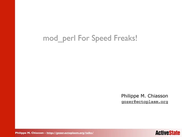 Modperl 20 For Speed Freaks Ppt