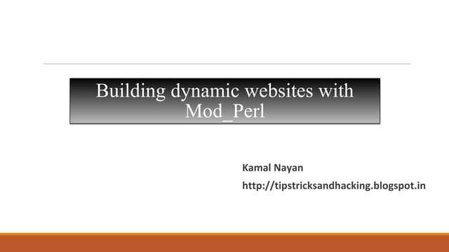 Building dynamic websites with Mod perl and apache | PPT Building dynamic websites with Mod perl and apache | PPT