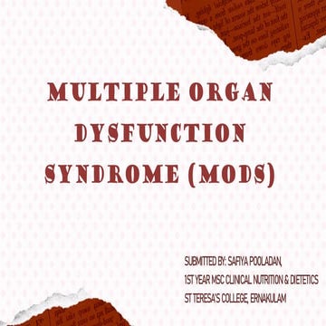 MULTIPLE ORGAN DYSFUNCTION SYNDROME (MODS) | PDF