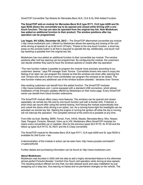 SmartTOP Convertible Top Control Module for BMW 3 Series Convertible ...