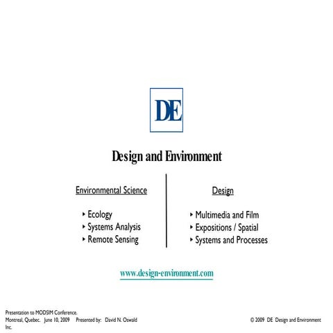 Environmental Applications Of Modelling And Simulation Modsim 2009 Ppt