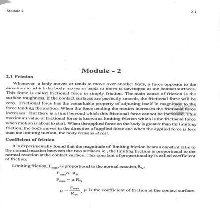 Modue 2 engineering mechanics | PDF