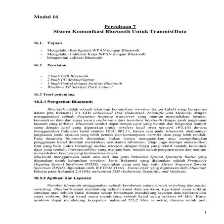 Modul 16 Perc7 Bluetooth | PDF