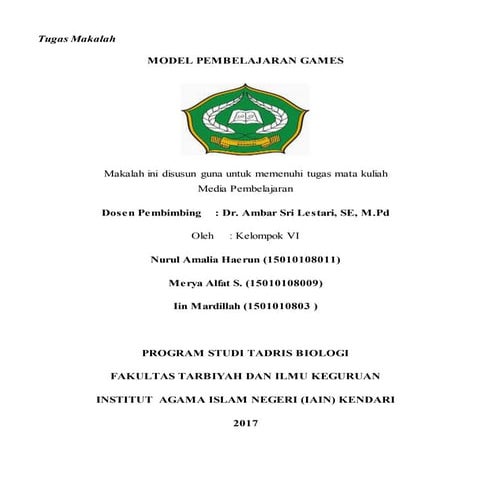 Model Pembelajaran Games | PDF