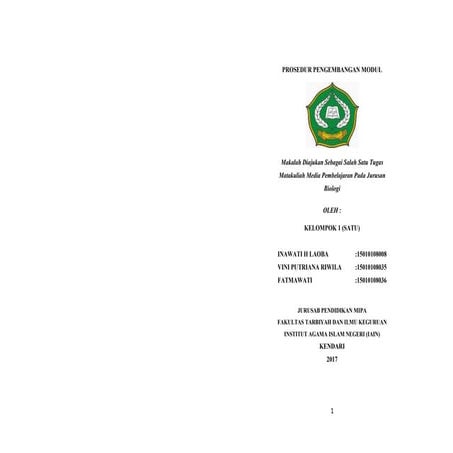 Modul "prosedur pengembangan modul" | PDF
