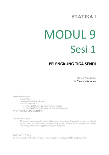 Modul 1-pengertian-dasar-statika, STATIKA DAN MEKANIKA DASAR | PDF