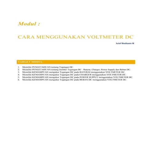 Modul Cara Menggunakan Volt Meter Dc Pdf