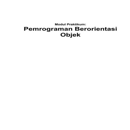 Modul pbo-2011-2012 | PDF