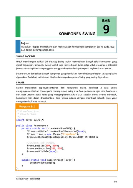 Modul PBO Bab-07 - Enkapsulasi (Encapsulation) | PDF