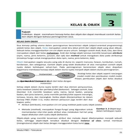Modul pratikum pbo - Class dan Object | PDF