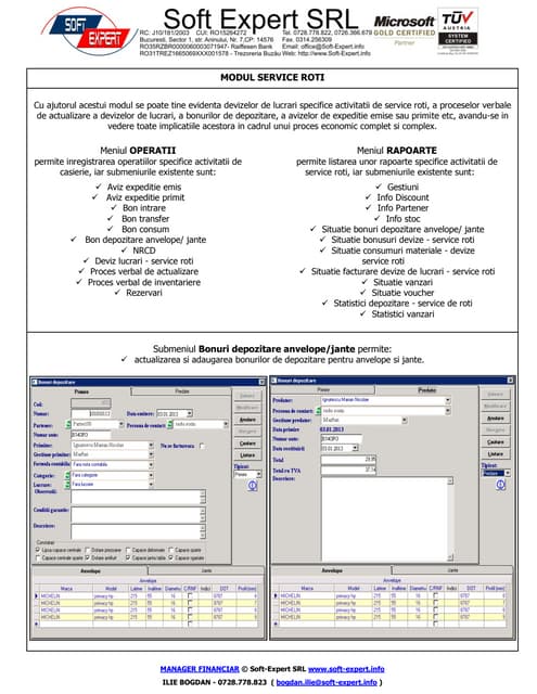 Manager Financiar ERP - flux documente Modul Ofertare | PPT