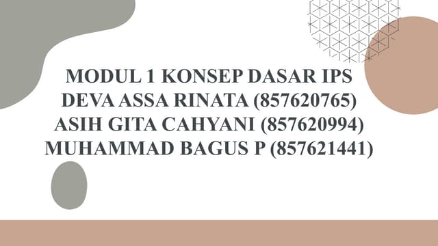 Modul 2 dan 3 Pendidikan IPS di SD | DOCX