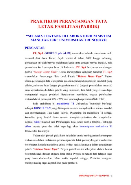 Perencanaan Layout Fasilitas Pabrik (Plan Layout) | PPT