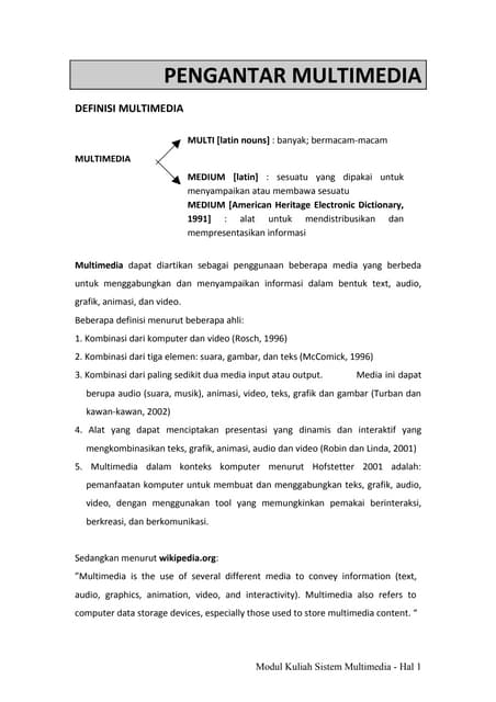 Pengantar Multimedia | PPT