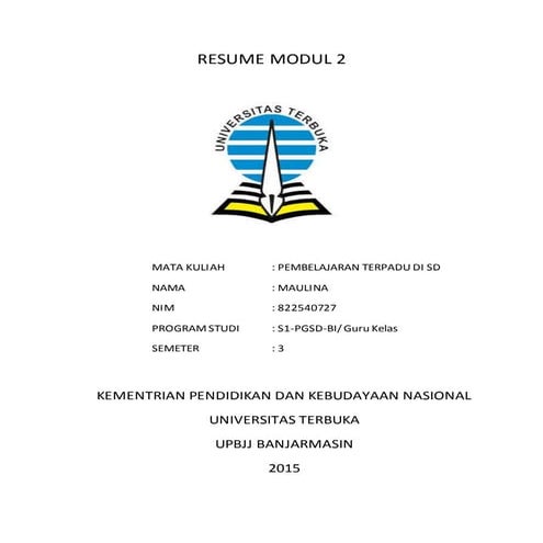 Modul 2 Pembelajaran Terpadu di SD | DOCX