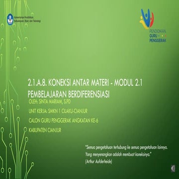 Modul 2.1 Koneksi Antar Materi oleh Dede Suryaman | PPT
