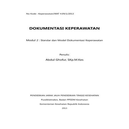 Komponen model Dokumentasi Keperawatan | PDF