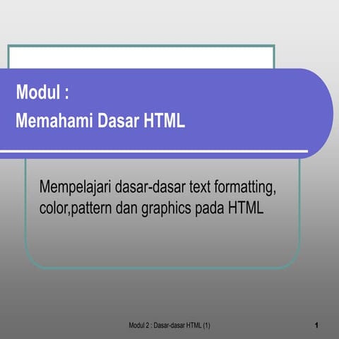 Modul Dasar Html Untuk Pemula Web Progra Ppt
