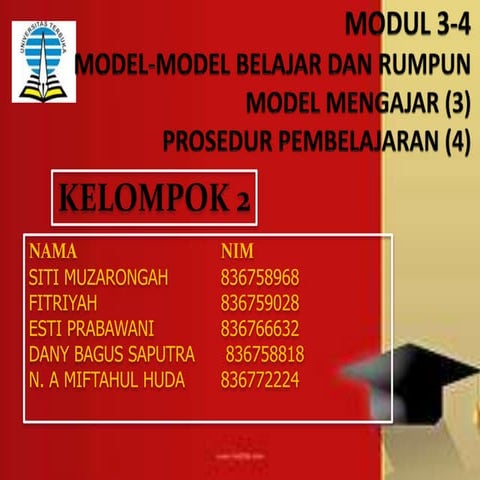 MODEL BELAJAR DAN PROSEDUR PEMBELAJARAN | PPTX