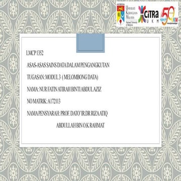 MODUL 3 ( TUGASAN MELOMBONG DATA) | PPTX