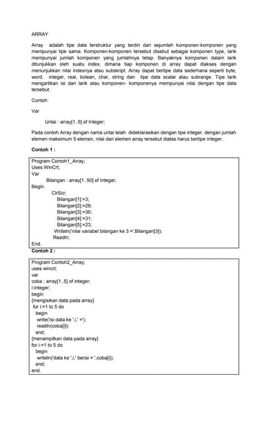 Array dan record | PPTX