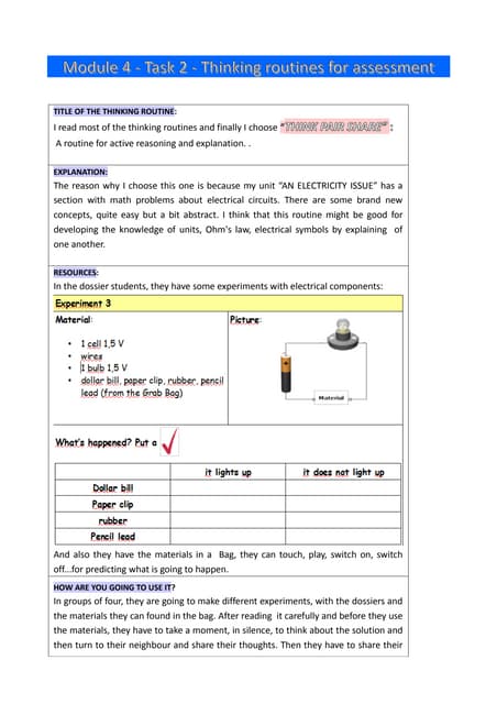 Rubric: Electricity:circuit board | PDF | Educational Assessment ...