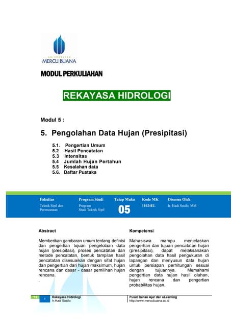 Menghitung Curah hujan rata-rata dengan Metode aljabar | PPTX