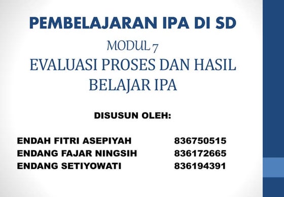 pembelajaran ipa di SD modul 5 dan 6 | PPT
