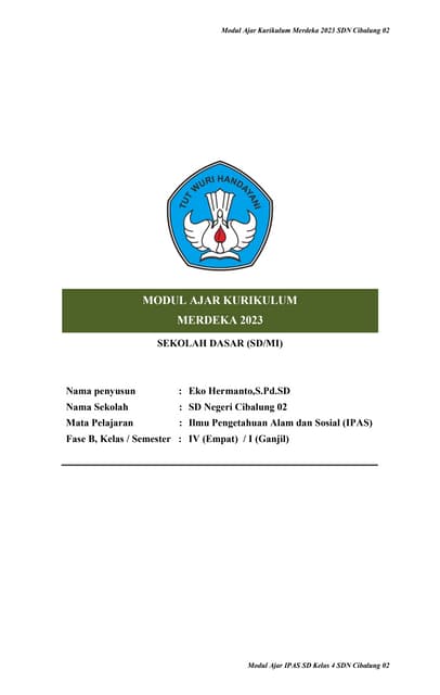 Modul ajar IPAS Kls 4 materi wujud benda dan perubahannya | PDF