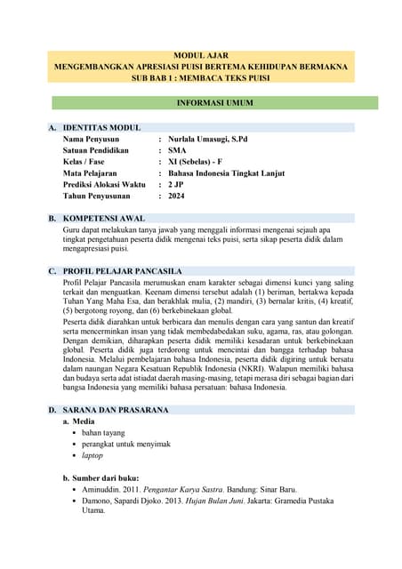 Mencipta Puisi PPT kelas 8 mulai dari unsur intriksik | PDF