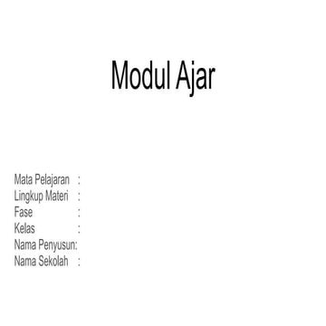 Contoh modul ajar yang digunakan di sekolah | PPTX