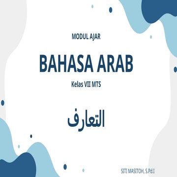 Modul Ajar Bahasa Arab Bab 1 Pertemuan ke-2.pptx