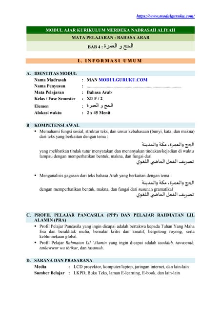 Modul Ajar Fikih Kelas 9 Fase D Kurikulum Merdeka | PDF