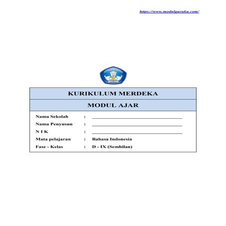Modul Ajar Deep Learning Bahasa Indonesia Kelas 9 Kurikulum Merdeka | PDF