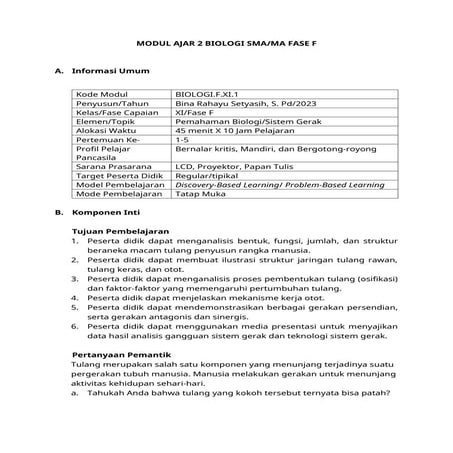 MODUL AJAR BIOLOGI SMA KELAS XI BAB 2.docx