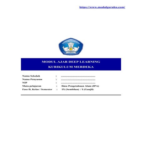 Modul Ajar Deep Learning IPA Kelas 9 Kurikulum Merdeka | PDF
