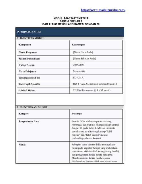 MODUL AJAR MATEMATIKA KELAS 2 KURIKULUM MERDEKA.pdf