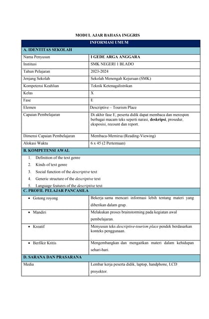 MODUL AJAR BAHASA INGGRIS DESCRIPTIVE TEXT.pdf