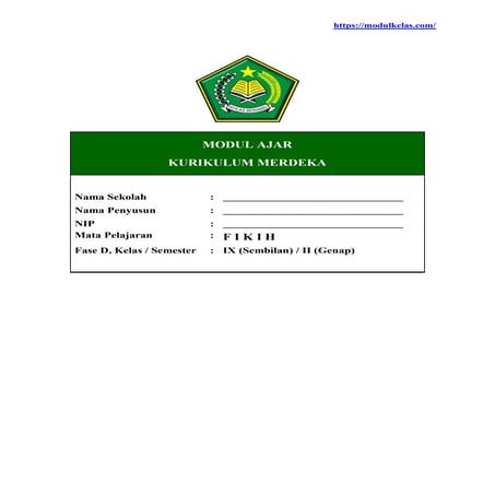Modul Ajar Fikih Kelas 9 MTs Fase D Kurikulum Merdeka | PDF