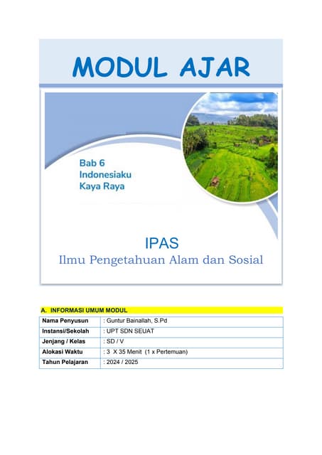 Modul Ajar IPS Kelas 8 Deep Learning | PDF