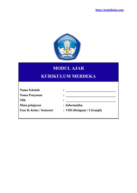 Modul Ajar Informatika Kelas 10 Fase E Kurikulum Merdeka | PDF