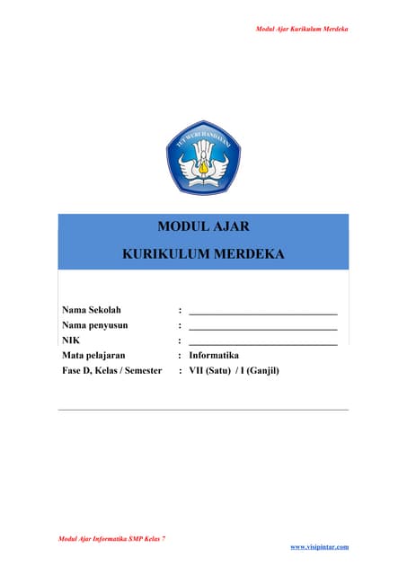 Perangkat ajar sistem komputer, kurikulum merdeka kelas 7 | PDF