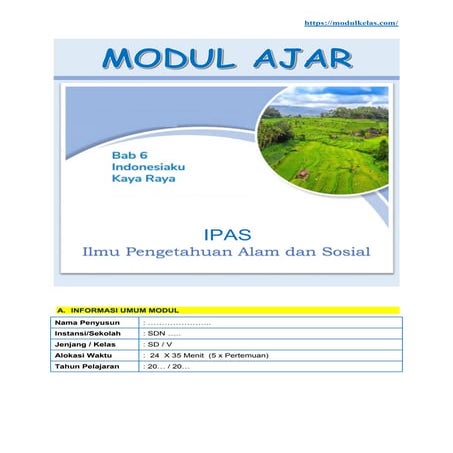 MODUL AJAR IPAS KELAS 5 FASE C KURIKULUM MERDEKA - MODULKELAS.COM
