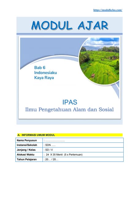 Modul Ajar IPAS Kelas 3 Fase B Kurikulum Merdeka | PDF