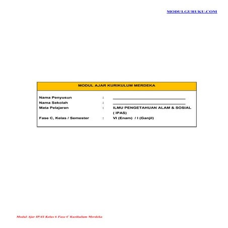 Modul Ajar Agama Kristen Fase A Kurikulum Merdeka | DOCX