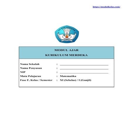 Modul Ajar Matematika Kelas 11 Fase F Kurikulum Merdeka Pdf