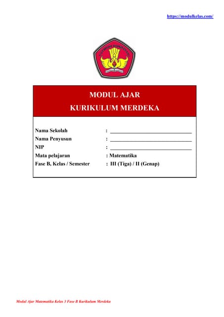 Modul Ajar Matematika Kelas 3 Kurikulum Merdeka Pdf - EmriDev