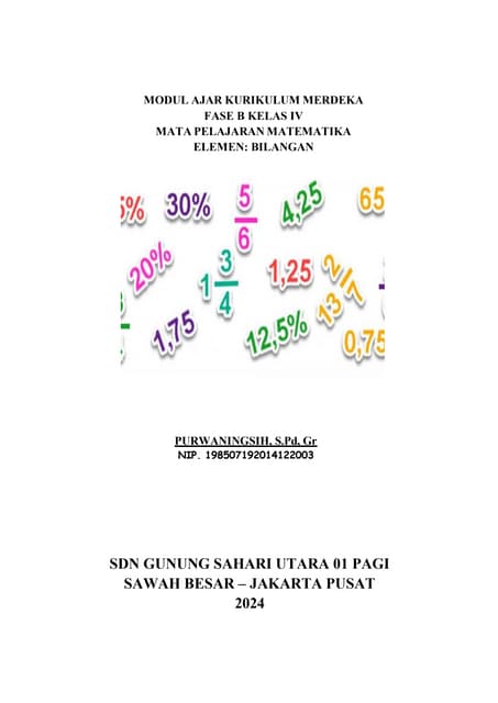 Modul Ajar Matematika Kelas 3 Kurikulum Merdeka | PDF