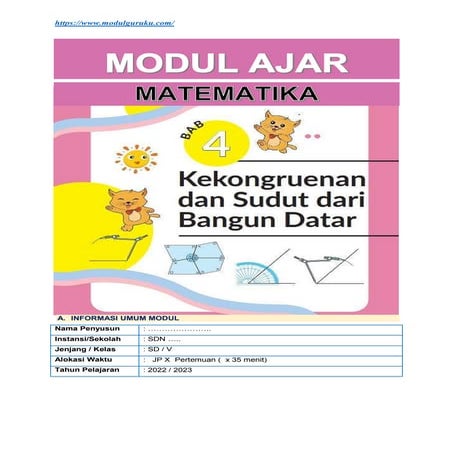 MODUL AJAR MATEMATIKA KELAS 5 BAB 4 KURIKULUM MERDEKA.docx