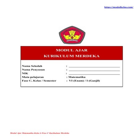 Modul Ajar Matematika Kelas 6 Fase C Kurikulum Merdeka | PDF